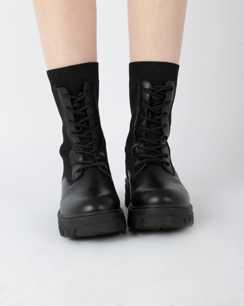 Ribbed Combat Boots - Black – BREE Official