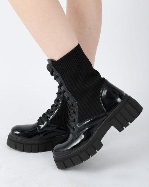 Glossy Ribbed Boots - Black – BREE Official