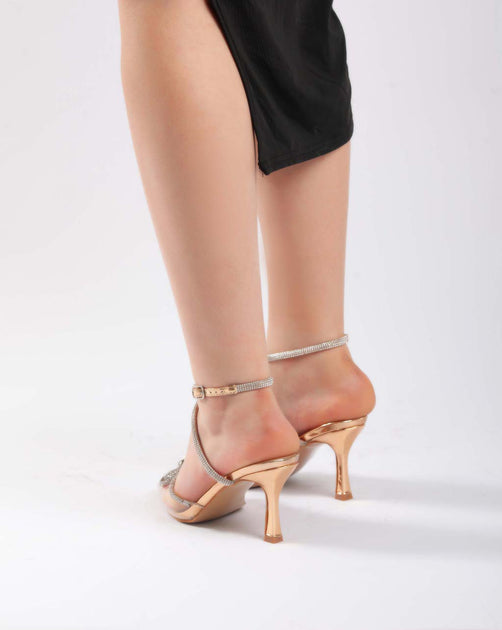 Bow Ankle Strap Transparent - Sandals - Champagne – BREE Official