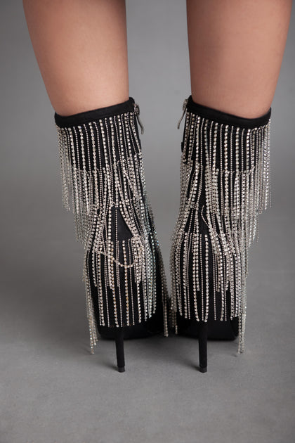 Strass High Heel - Half Boot - Black – BREE Official
